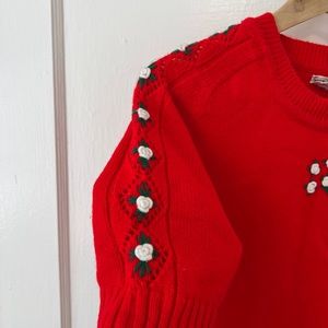 Sweaters | Vintage Cropped Sweater With Roses | Poshmark